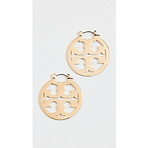 Tory Burch Women's Small Miller Hoop Earrings, Tory Gold, One Size