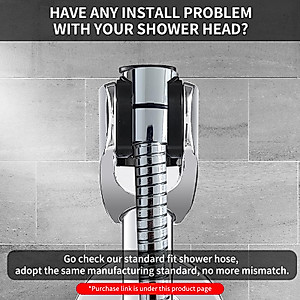 Starensky Shower Head Holder, Wall Mounted Shower Holder, Adjustable Suction Cup Shower Bracket, Relocatable Shower Wand Attachment for Bathroom Wall, Chrome Coating