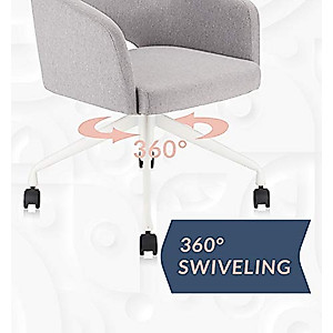 Novigo Upholstered Home Office Kid's Desk Chair Task Chair Leisure Chair for Bedroom Studying Room Vanity Room Grey