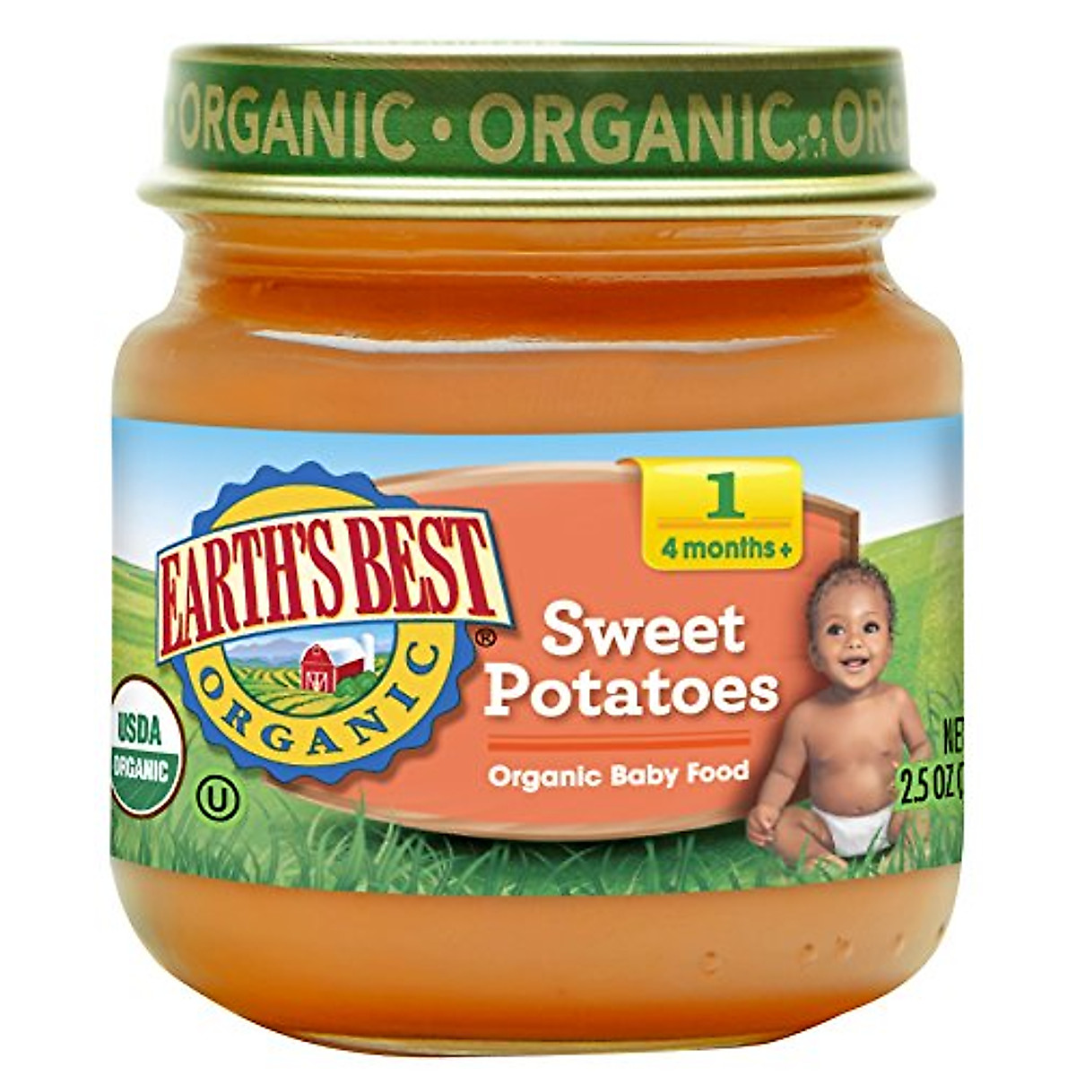Earth's Best Organic Stage 1 Baby Food, Sweet Potato, 2.5 oz. Jar