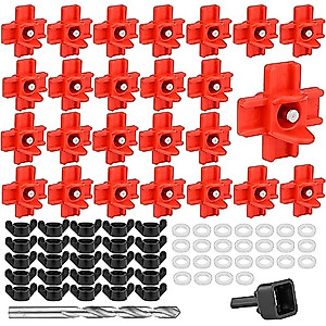 Chicken Water Nipples, 15 Pcs Horizontal Poultry Automatic Waterer Nipples for Bucket with 15 Pcs Ring Gaskets, 15 Pcs Wing Nuts, 9mm Drill Bit and an Installation Tool Ullnosoo