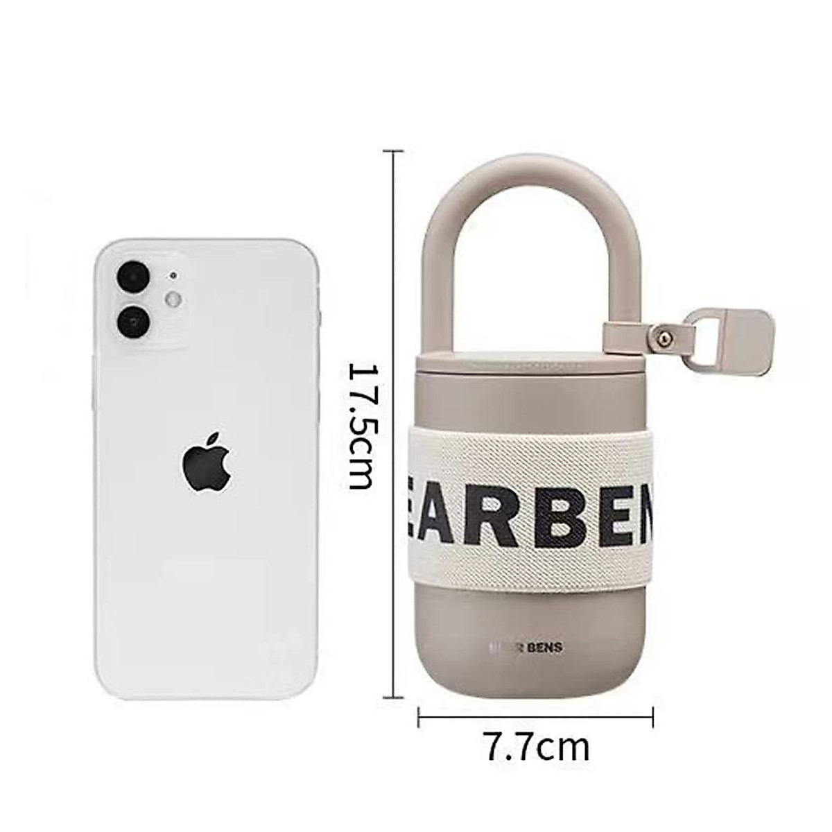 Fashion Stainless Steel Vacuum Insulated Water Bottles with Strap, Wide Mouth Leakproof Metal Coffee Mug for Sports Travel Office Reusable Thermos Tumbler BPA-Free Keep Cold Hot 24 Hour 12oz (Apricot)