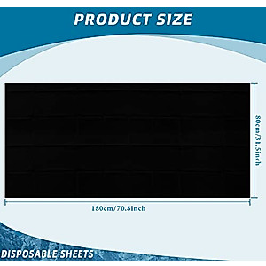 50 Pieces 31 x 70 Inches Disposable Bed Sheets Waterproof Bed Cover Massage Table Sheet Non-woven Fabric for Spa, Beauty Salon, Hotels (Black)