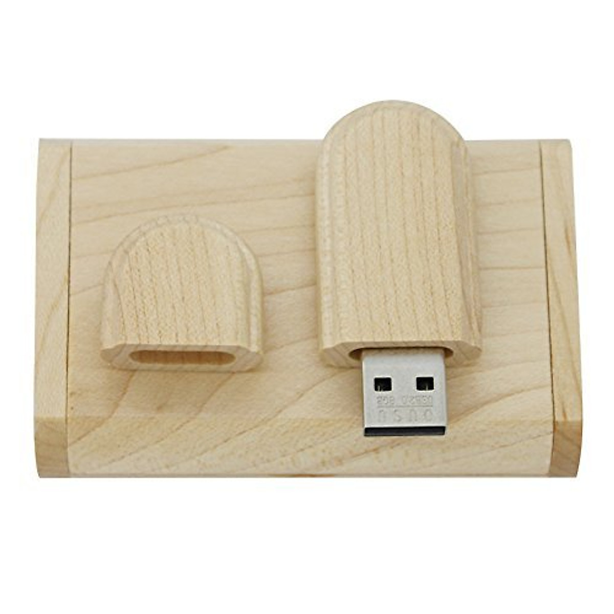 Maple Wood USB Flash Drive with Wooden Box U Disk Memory Stick Pen Drive (2.0/128GB)