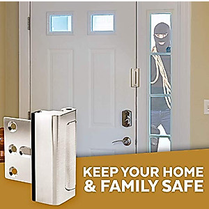 Door Lock for Home Security (2-Pack) - Easy to Install Door Latch Device, Aluminum Construction, Satin Nickel Locks | Child Proof & Tamper Resistant