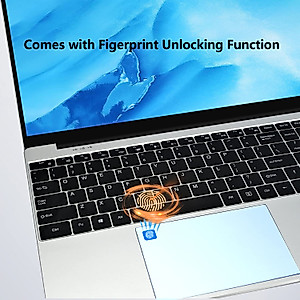 VGKE C15 Windows 11 Laptop 15.6" FHD, Full Size Backlit Keyboard with Fingerprint Reader, Intel Celeron N5095 Processor Quad-Core, 12GB RAM DDR4, 256GB SSD(Silver)