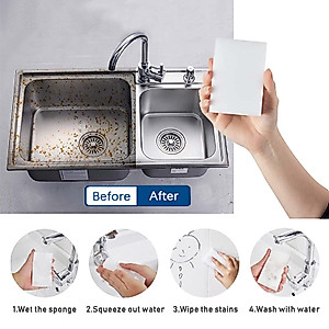 100Pack Magic Sponge Eraser, Large Melamine Foam Sponge in Bulk, Multi-Functional Cleaning Sponges Scrubber Pads, Household Cleaner for Kitchen, Oven, Bathroom, Bathtub, Sink, Wall, Shoes