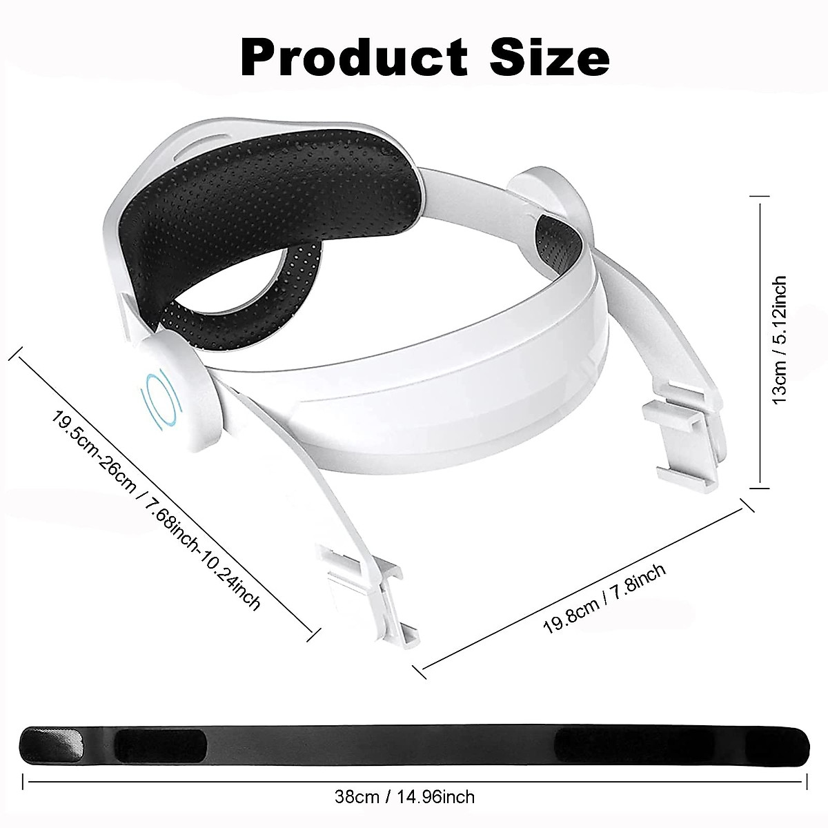 HUAYUWA Adjustable Head Strap with Head Cushion for Oculus Quest 2 VR Accessories, Replacement for Elite Strap Comfortable Protective Headband Enhanced Support and Reduce Head Pressure in VR, White 2