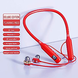 #ah6d2h Waterproof Sport Neckband Headset Bluetooth5 0 Wireless Headphones Led Digital Display Hanging Neckband Sport Headset