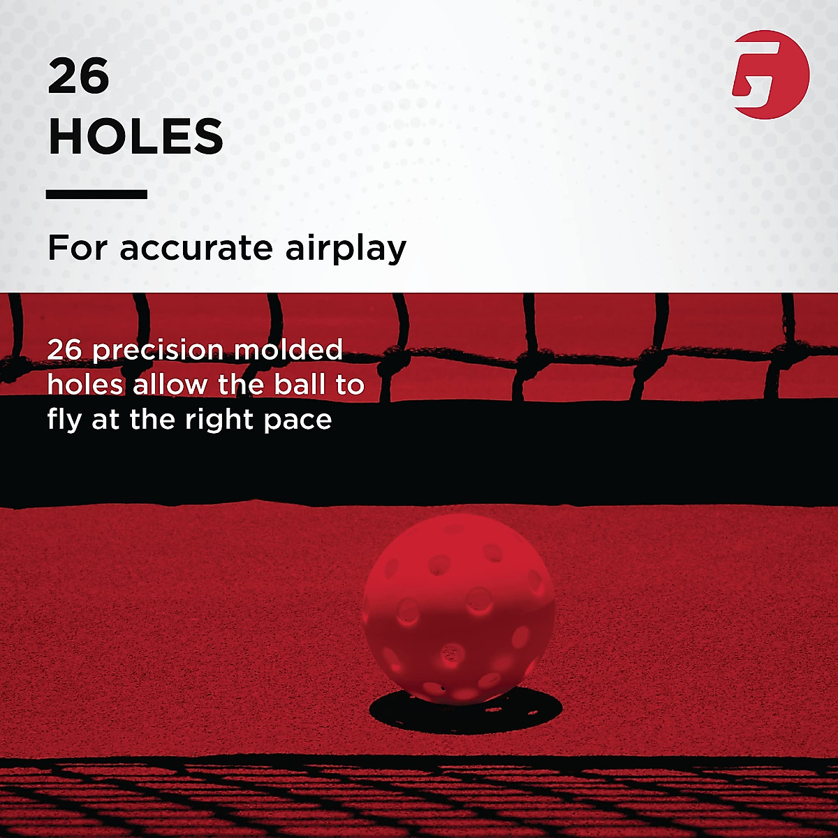 Gamma Photon Indoor Pickleballs Pack of 6, USAPA Approved, High-Visibility, Durable and Ultra-Balanced