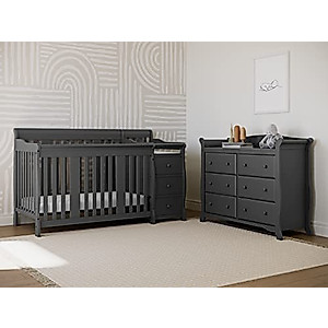 Storkcraft Avalon 6 Drawer Double Dresser (Gray) – Dresser for Kids Bedroom, Nursery Dresser Organizer, Chest of Drawers for Bedroom with 6 Drawers, 17.5x50x40.5 Inch (Pack of 1)