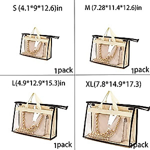 SZXFMY Handbag Organizer Dust Bags Transparent Hanging Purse Organizer Wallet Storage Bag 4pack for Hanging Closet with Handle and Zipper Handbag(4 Pack)