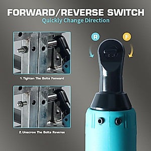 Cordless Electric Ratchet Wrench Set 3/8" 5 Sockets 45 Ft-lbs 12V Power Ratchet Tool Kit with 2 Packs 2000mAh Lithium-Ion Batteries and Fast Charger