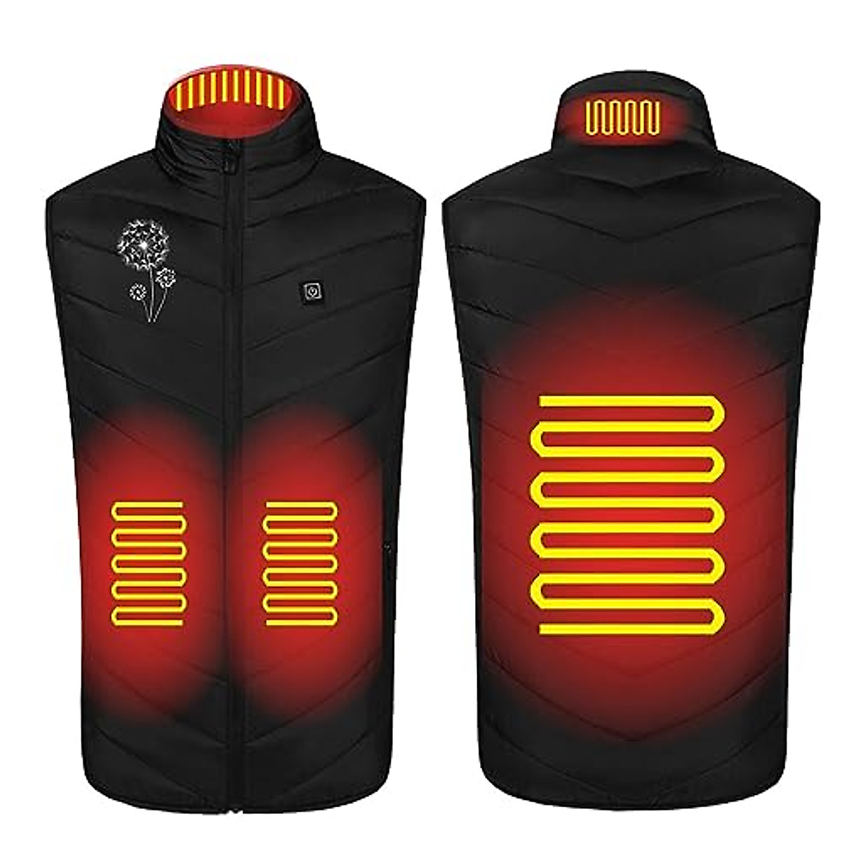 ysgfhgjw Black Of Friday Fleece Heated Vest For Men Women, 4 Heating Zones, Lightweight Outdoor Heating Vest (Battery Pack Not Included) Black M