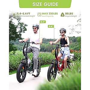 Mukkpet GL Electric Bike for Adults,Peak 1500W Foldable Ebike,28MPH 65Miles Electric Bike with 48V 15AH Removable Battery,20" X 4.0 Fat Tire Electric Bike,7 Speed