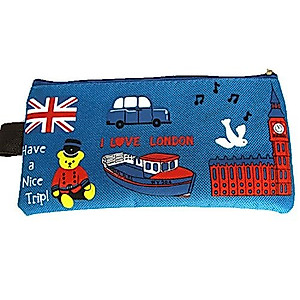 lotusflowert Canvas Pencil Case,The American Style I Love London Set of 4