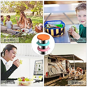 IWITHYOU 6pcs Salad Dressing Container, 3x1.6oz and 3x2.5oz Reusable Stainless Steel Cups with Silicone Lids, Bento Box Condiment Containers for Lunches Kids,Food Storage,Coffee Bean,Picnic,Travel