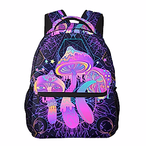 DADABULIU School Backpack Trippy Magic Mushrooms Psychedelic Mystic for Women Men Student Bookbag Durable Casual Daypack Teens College Lightweight Hiking Travel Bag