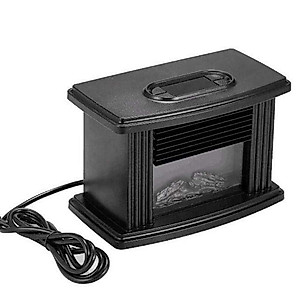 Electric Fireplace Stove, Mini Personal Portable Freestanding Fireplace Heater with Realistic Dancing Flame Effect for Home Office Living Room Bedroom Desktop
