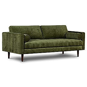 POLY & BARK Napa, Distressed Green Velvet, 88.5" Sofa