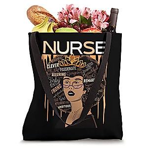 Black Nurse Afro Love Melanin African American Tote Bag