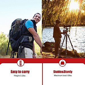 70 Inch Tripod for Camera,Stable Aluminum Travel Tripod, Photography Tripod with 360 Degree Ball Head and Carry Bag, Camera Stand for Ring Light & Canon Nikon Sony DSLR