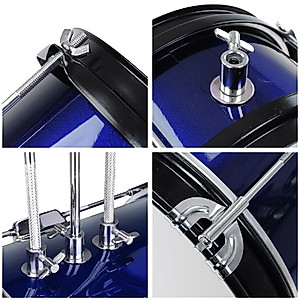 AW 12" 3 Piece Drum Set Kit with Bass Drum Cymbal 4Pcs Drumstick Pedal Throne Stool Age 8-12 Kids Beginner Drum Set