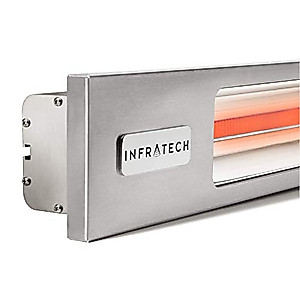 Infratech SL-2424 SS Slimline 42.5" Single Element Fixture 2400 Watt, 240 Volt, Silver Finish