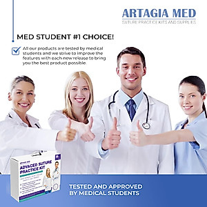 Advanced Practice Kit for Medical Students (35 Pcs) – Latest Generation of Most Complete Model, Including: Tool Kit with Variety of Suture Threads, 3 Top Quality Suture Pads (Education Only)