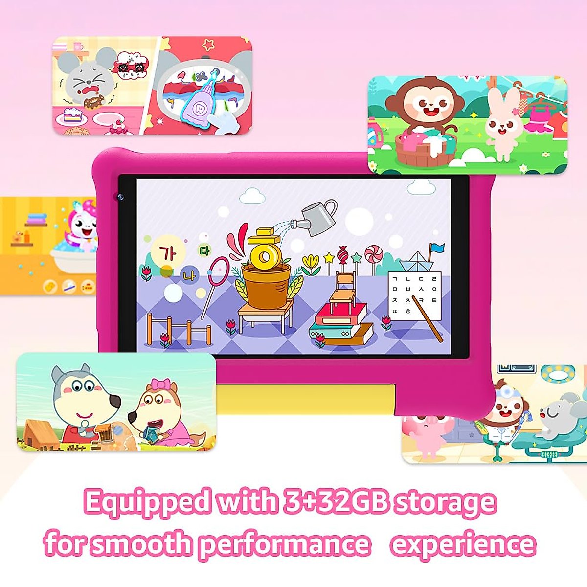 Maxsignage 7" Android 13 Kids Tablet, Ages 3-7 Tablet for Kids, Quad-Core, Shockproof Case & Stand, 32GB Storage, HD Display with 2MP Camera, Extended Battery, Parental Controls, Learning & Play
