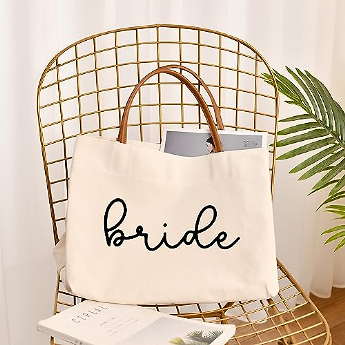 kifasyo Bride Tote Bag Bride to be Gifts for Bridal Shower, Engagement, Wedding, Bachelorette Party, Honeymoon, Beach, Travel