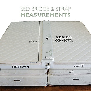 BALIBETOV Twin to King Bed Converter Mattress Bridge, Adjustable Connector Gap Filler Kit, Soft Memory Foam Topper with Bedding Strap, Full, Queen, XL Compatible