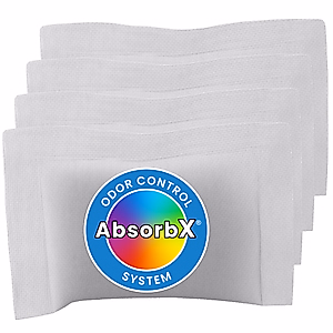 iTouchless 4-Pack AbsorbX Odor Filter Deodorizers, Absorbs Trash Odors, All Natural Activated Carbon, Biodegradable, for use with 8 Gallon and Larger Trash Cans