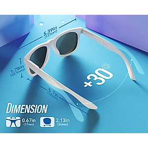 VELAZZIO Polarized Sunglasses for Men Women Fashion Sunglasses UV400 Protection Lightweight (White Frame Grey Lens)
