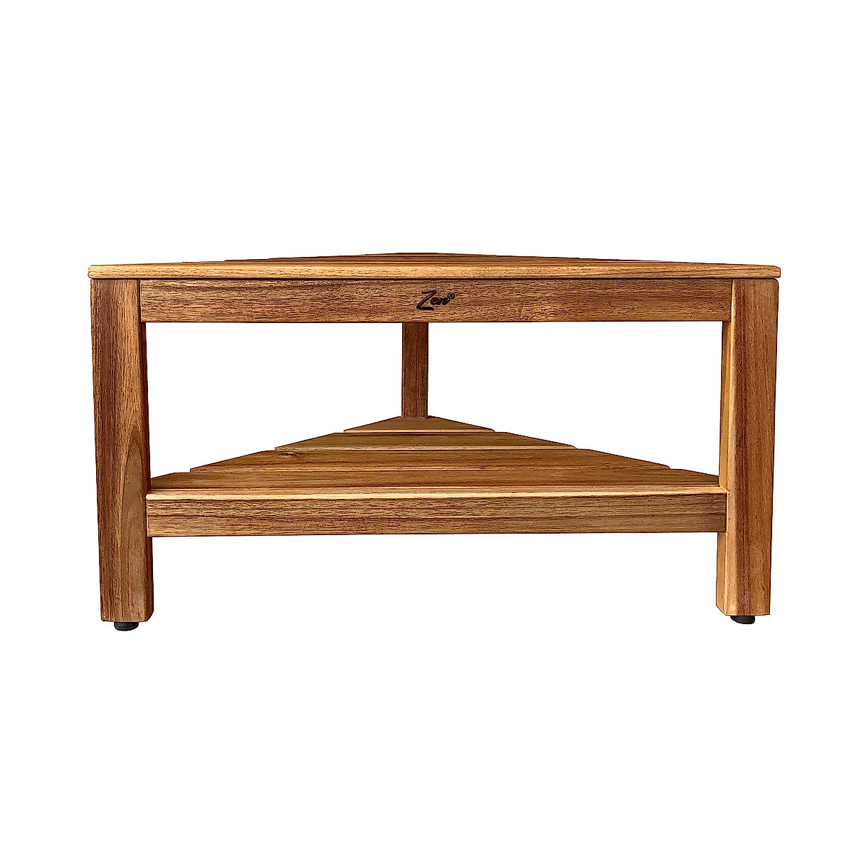 Zen 28" Acacia Shower Stool, Shower Bench, Corner Bench, Shower Foot Rest, Corner Shower Bench with Shelf, Shower Seats and Benches, Corner Shower Stool for Inside Shower, Corner Shower Stool