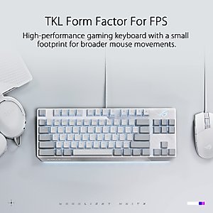 ASUS ROG Strix Scope NX TKL Moonlight White Wired Mechanical RGB Gaming Keyboard | ROG NX Red Linear Switches, Aluminum Frame, Aura Sync Lighting, Tenkeyless Design, Quick Toggle Media Keys
