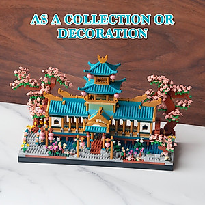 Finger Rock Cherry Blossom Bonsai Tree Building Set, Japanese Architecture Sakura Micro Block Building Set for Adults, Collectible Creative Gift for Kids 14+ (2350 Pieces)