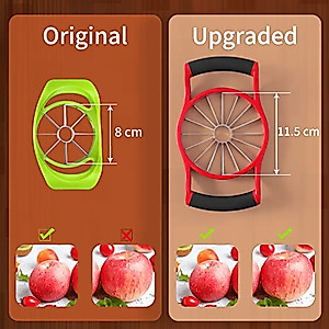 Newness Apple Slicer Corer, 16-Slice [Large Size] Durable Heavy Duty Apple Slicer Corer, Cutter, Divider, Wedger, Integrated Design Fruits & Vegetables Slicer for Apple, Potato, Onion and More, Red