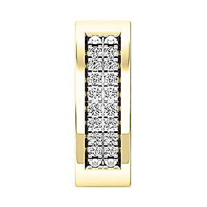 Dazzlingrock Collection 0.06 Carat (ctw) Round White Diamond Unisex Hinged Post Huggie Hoop Earring (1Pc Only) in 14K Yellow Gold