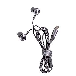 BoomPods Digibuds USB-C Headphones - Best in-Ear Digital Earbuds with USBC Type Connector, Fabric Braided Cable, Sweatproof, Wired Inline Controls for Seamless Entertainment (Graphite)