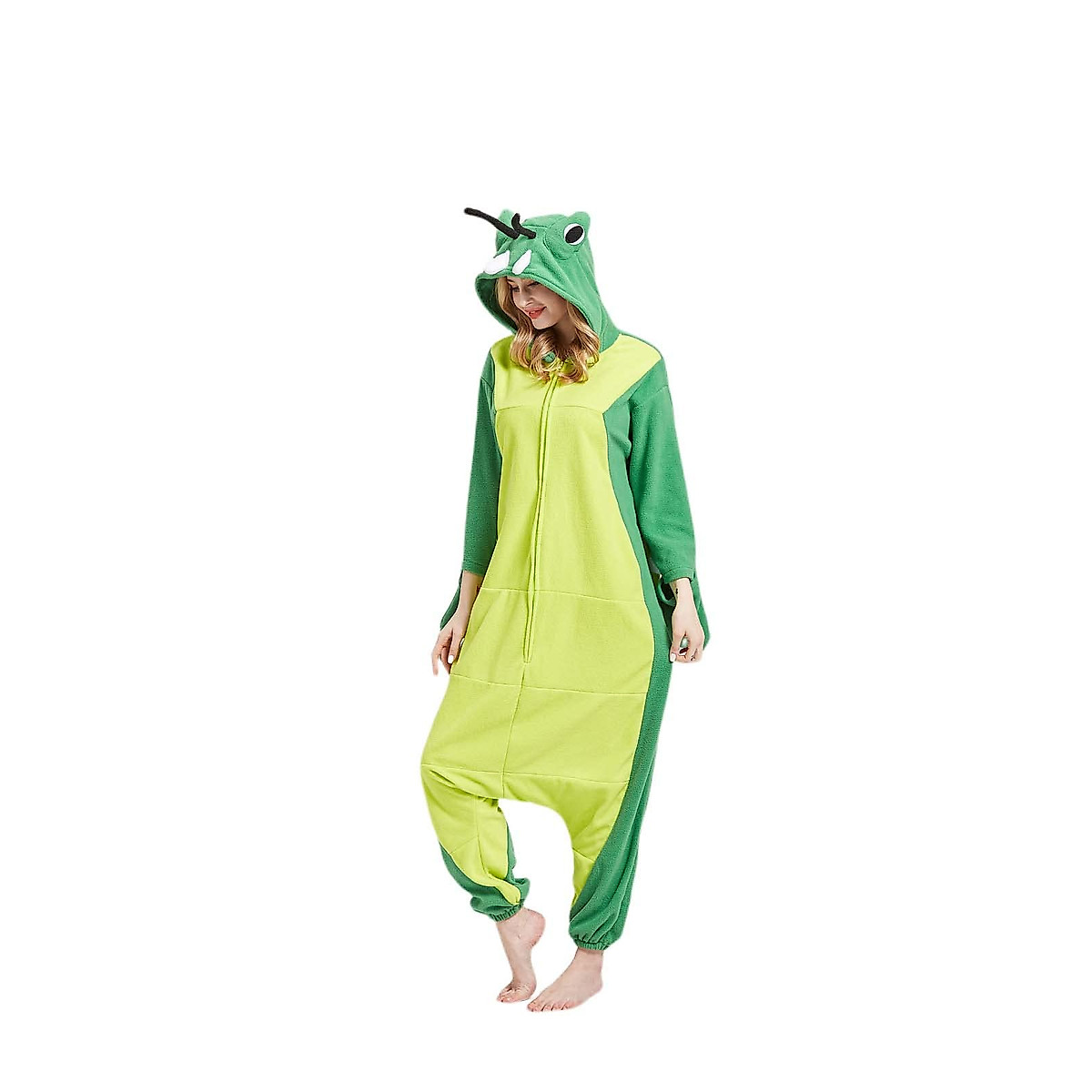 DarkCom Adult Onesie Christmas Pajamas Animal Halloween Costume Green Mantis Cosplay One Piece Unisex Homewear X-Large