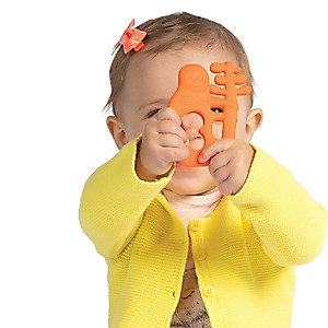 Manhattan Toy Animal Shapes Sloth Silicone Teether, Orange