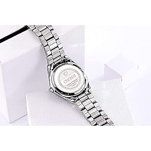 XCZAP Watches for Women Ladies Colorful Dial Simple Girls Stainless Steel Quartz Watch Waterproof Luminous, with Premium Crystal Accented(Green)