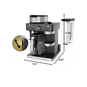 Ninja CFN601 Espresso & Coffee Barista System, Single-Serve Coffee & Compatible with Nespresso Capsule, 12-Cup Carafe, Built-in Frother, Cappuccino & Latte Maker, Black & Stainless Steel (Renewed)