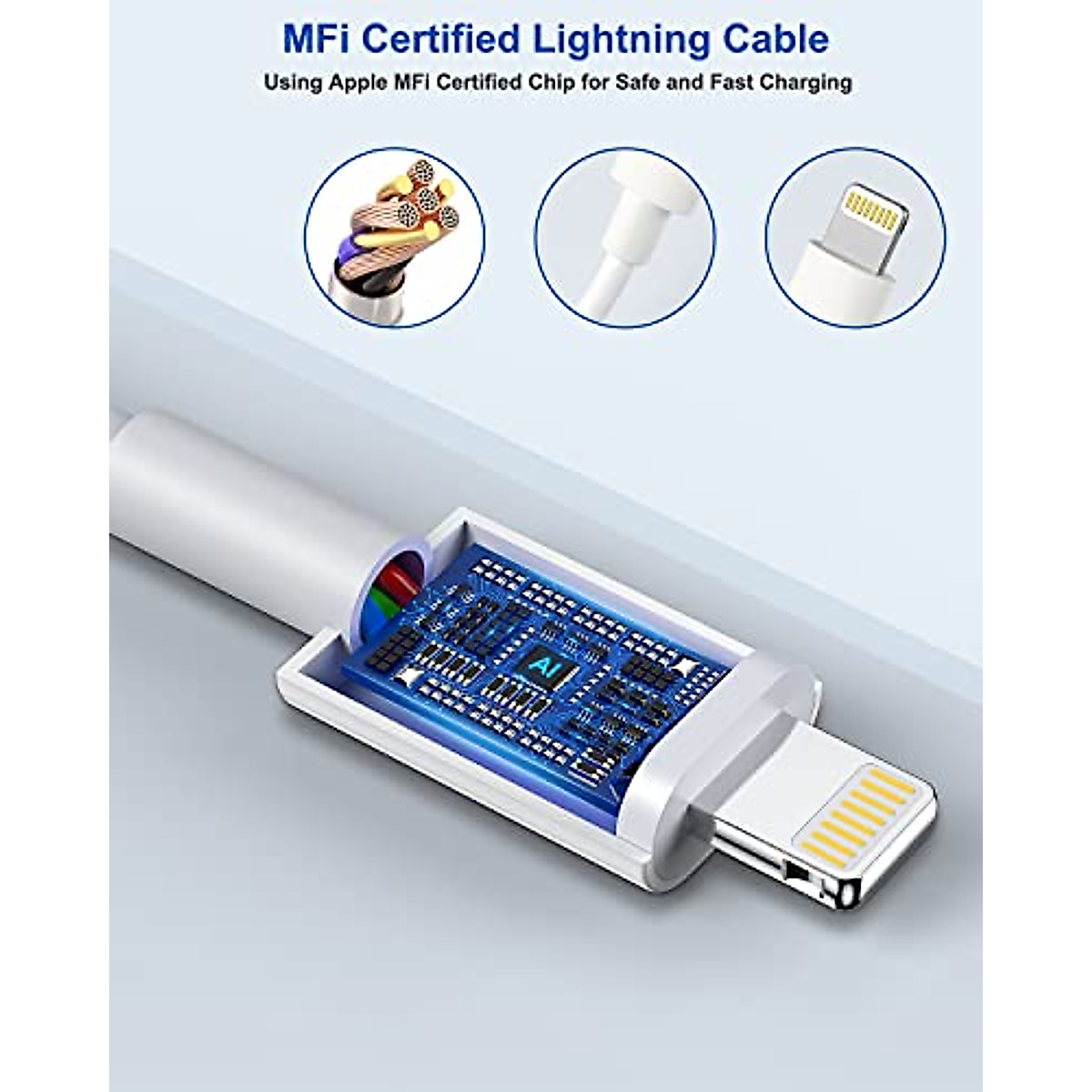 iPhone Fast Charger,Extra Long Fast Charger iPhone 10Foot 2Pack[Apple MFi Certified]20W 10FT Fast Apple Charging USB C to Lightning Cable Cord Adapter for iPhone 14 13 12 Mini 11 Pro Max/X/SE2022/iPad