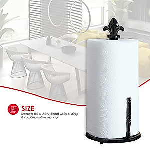 Home Basics PH44395 Cast Iron Fleur De Lis Paper Towel