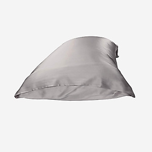 Lilysilk 19 Momme 100% Mulberry Silk Pillowcase Travel Size, Silvergray, 12" x 16"