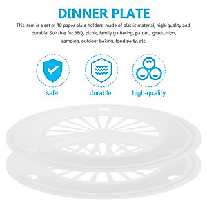 Hemoton 10pcs Grill Plate Food Service Tray Reusable Paper Plate Countertop Fruit Basket Plastic Tableware Tray Cutlery Tray Plastic Pallet Picnic Supplies Oval Salad Plate White Travel