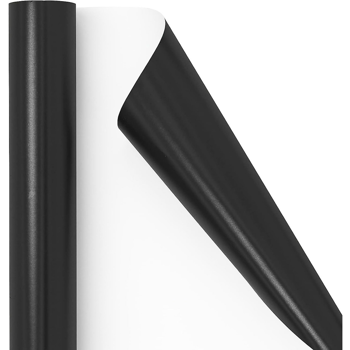 BOLIANNE Black Metallic Wrapping Paper - Solid Color Matte Paper, Black Wrapping Paper for Wedding, Christmas, Birthday, Baby Shower - Black Gift Wrap Paper Roll, 17.7 X 260 Inch, High Gloss