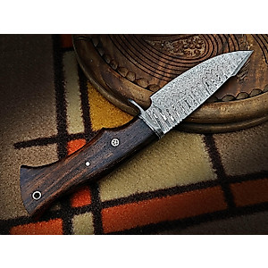 TR-1168 Custom Handmade Damascus Steel 10 Inches Tactical Knife - Perfect Grip Rose wood Handle